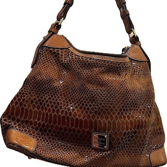 Dooney & Bourke | Bags | Dooney Bourke Erica Brown Python Leather Hobo Bag | Poshmark